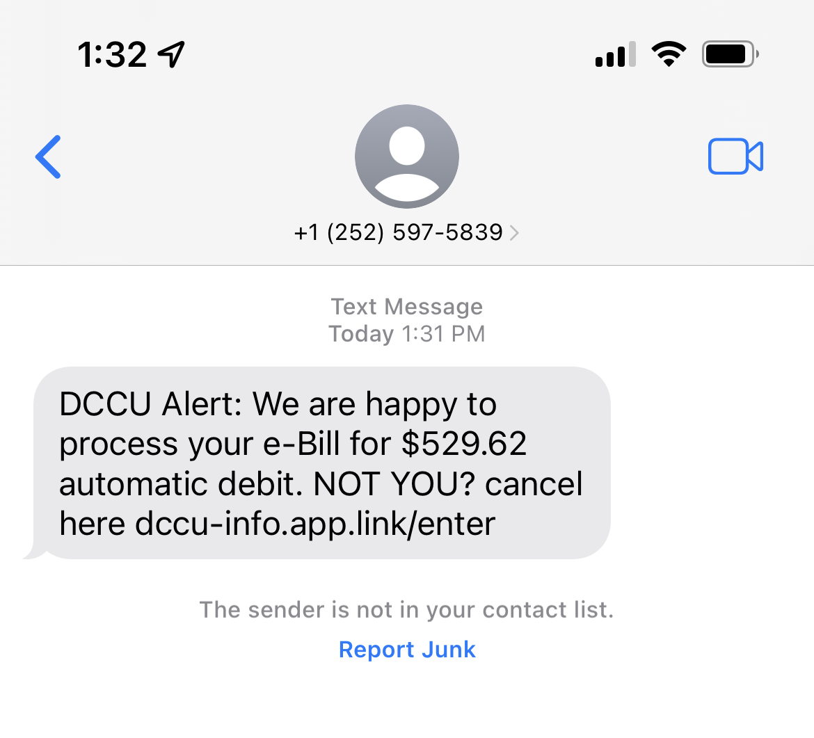 SCAM: DCCU Alert, Process your e-Bill (Automatic Debit) – Life After 40